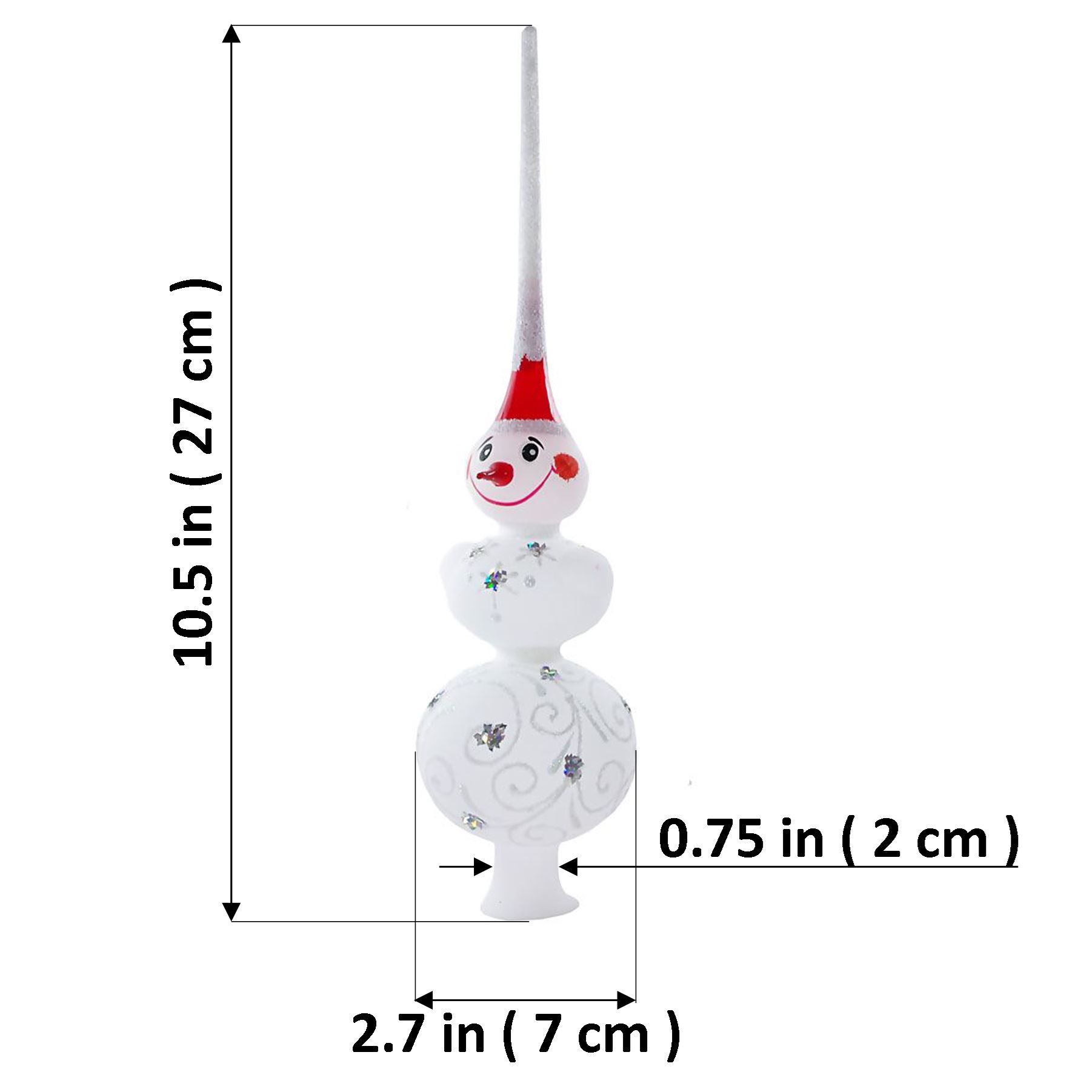 Christmas Ornaments World. White glass Christmas tree topper ornament