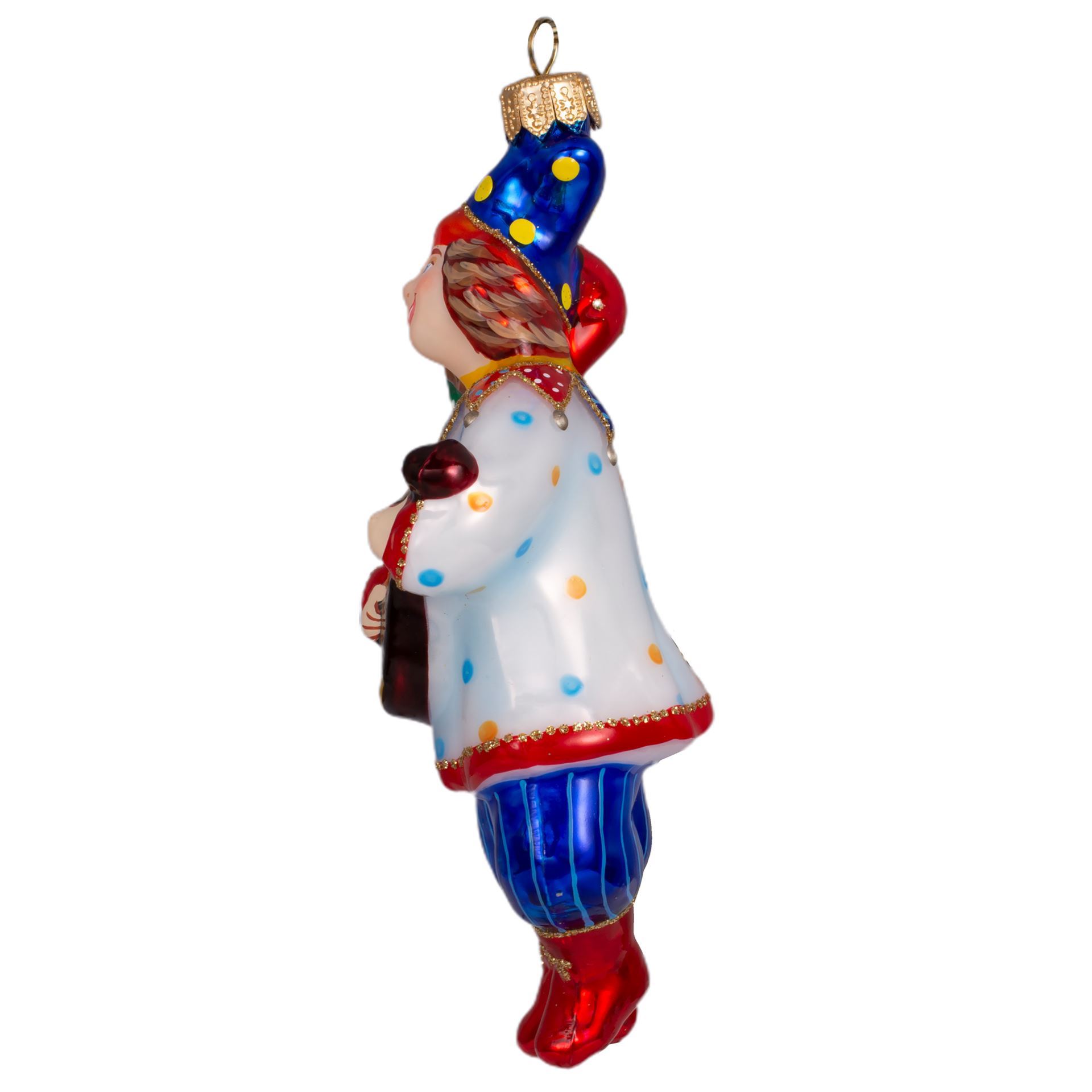 Christmas Ornaments World. Circus Musician - Hand Painted Glass ...