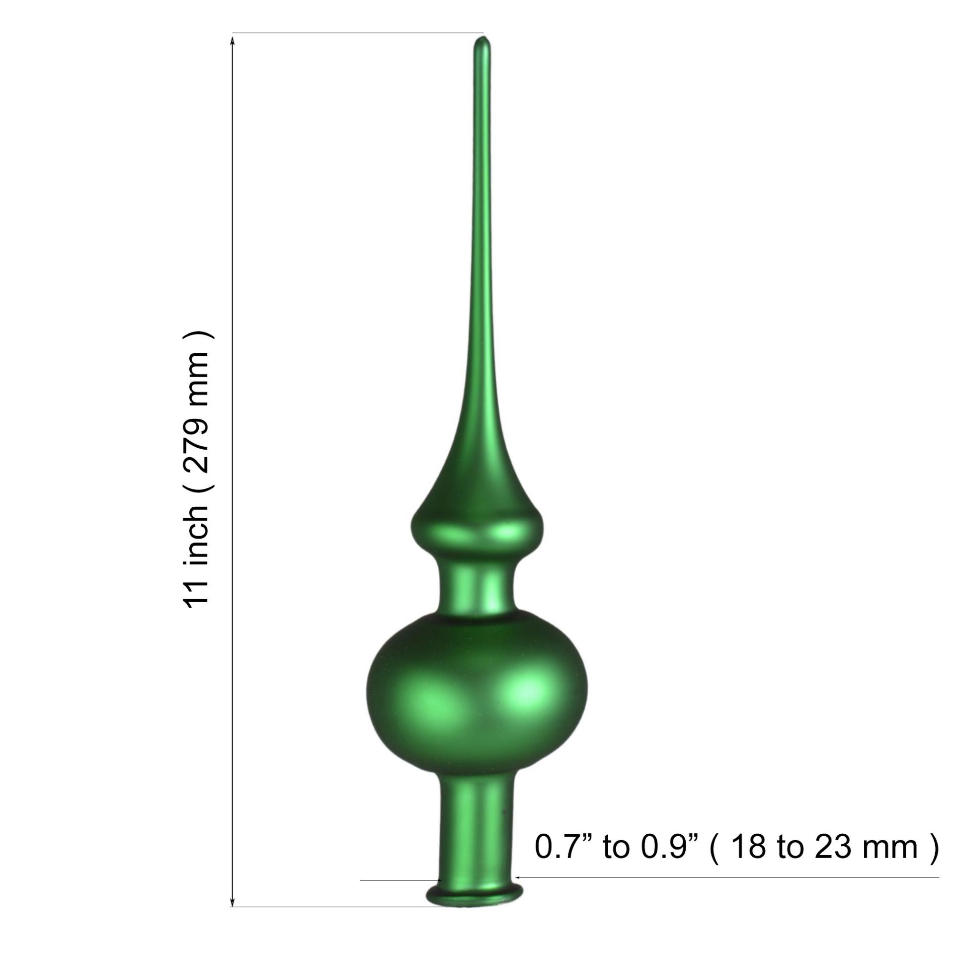 Christmas Ornaments World. Green Matte Hand Blown Glass Christmas Tree ...