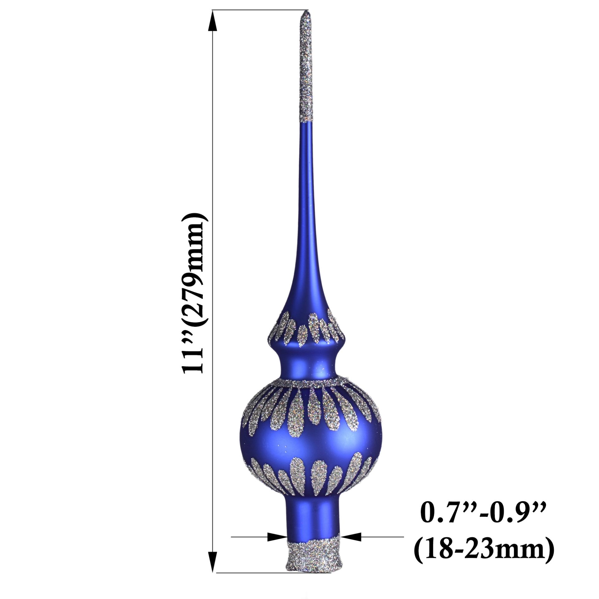 Christmas Ornaments World. Grace Blue Glass Christmas Tree Topper