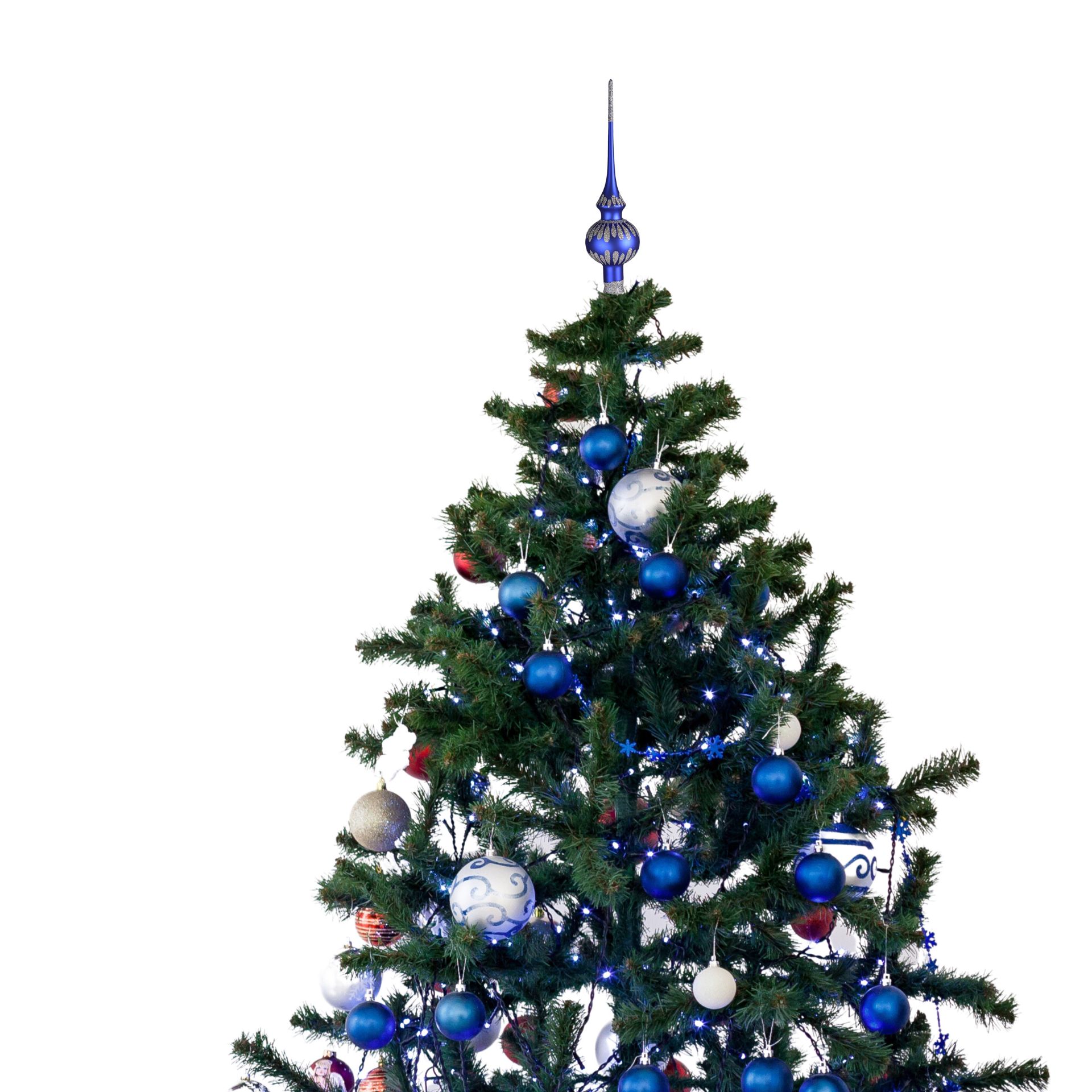 Christmas Ornaments World. Grace Blue Glass Christmas Tree Topper